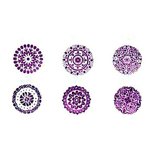 ESSISH Inkpad Craft Multi Gradient Green 4 x Colors Ink Stamp Pad Oil Based with 6 Assorted Wooden Rubber Stamp