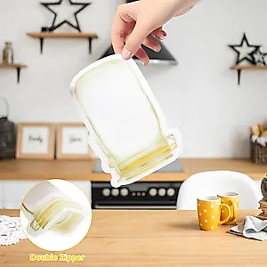 16Pcs Mason Jar Bags (5 oz) - Reusable Ziplock Seal, Leak-Proof Food Storage Bag for Kitchen, Travel, Camping & Picnics(Small)