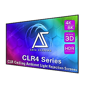 Akia Screens CLR and ALR Projector Screen 123 inch 16:9 Ceiling Light Rejecting and Ambient Light Rejecting Projection Screen for UST Projection, Edge Free Fixed Frame Screen AK-NB123H-CLR4