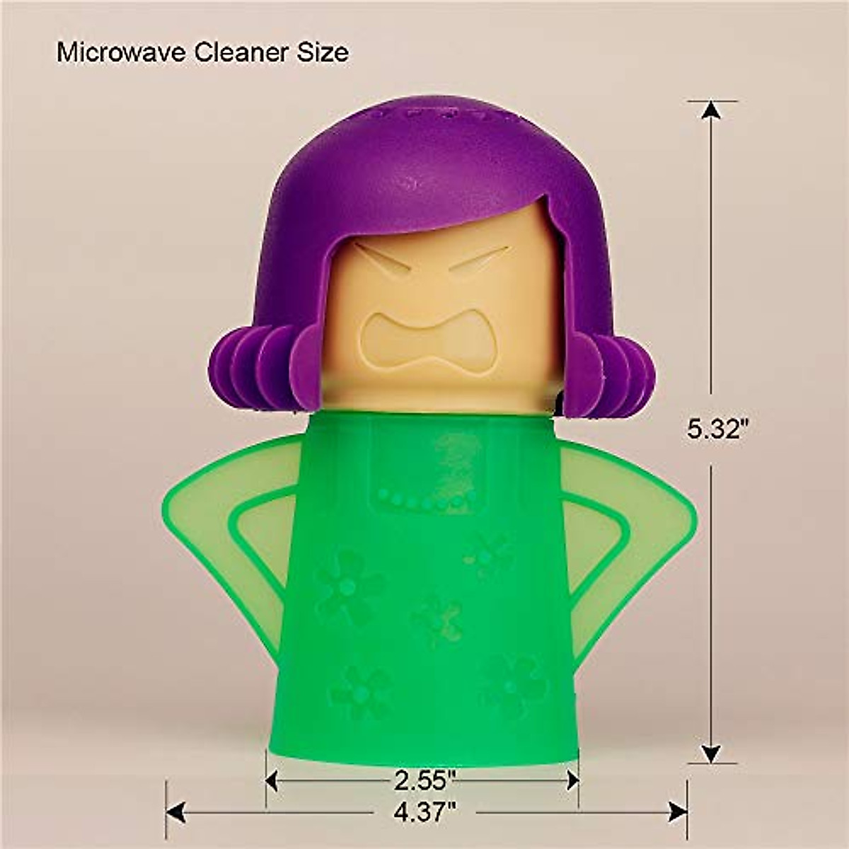 iflymars Angry Mama Microwave Oven Cleaner, Fast Action Steam Kitchen Gadget,Just Add Vinegar and Water (Green)