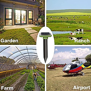 Gopher Repellent Ultrasonic Solar Mole Repellent, Ultrasonic Mole Repellent Solar Powered, Gopher, Snakes, Vole and Other Underground Pests(4 Pack)
