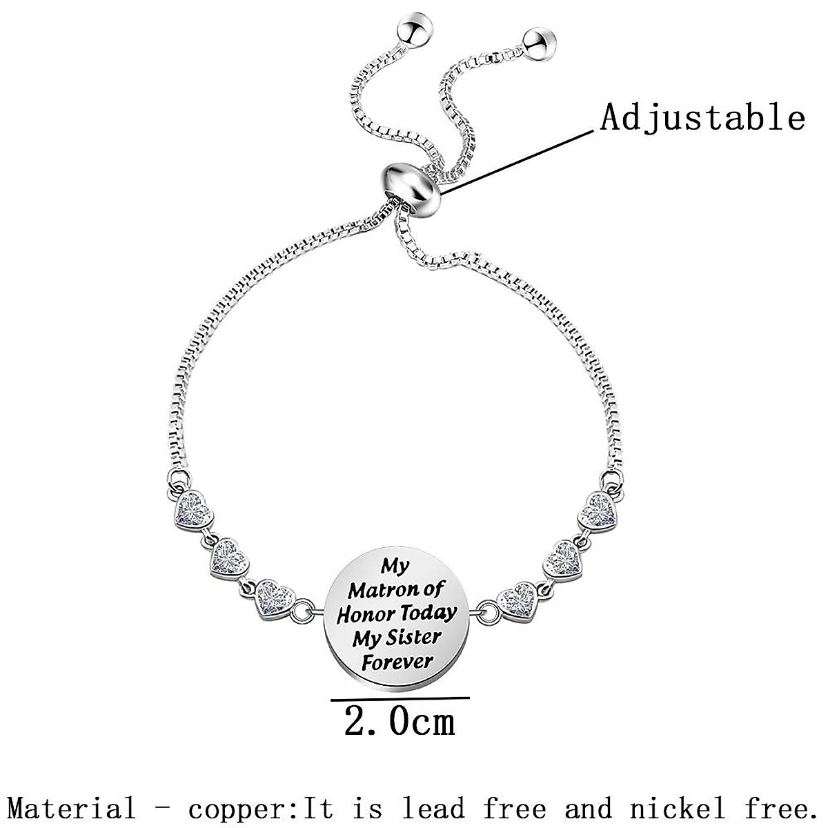 TGBJE Matron of Honor Gift Matron of Honor Proposal Bracelet My Matron of Honor Today My Sister Forever Wedding Party Gifts Bridesmaid Gift (matron BR)