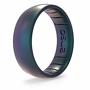 Enso Rings Classic Legend Silicone Ring - A Silicone Ring Made in The USA - an Ultra Comfortable, Breathable, and Safe Silicone Ring - Men's and Women's Silicone Wedding Ring (Mermaid, 10)