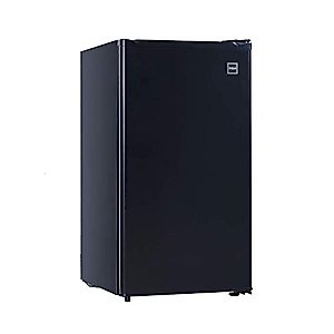 RCA RFR321-B-Black-COM RFR321 Single Mini Refrigerator-Freezer Compartment-Adjustable Thermostat Control-Reversible Doors-Ideal for for Dorm, Office, RV, Garage, Apartment-Black Cubic Feet, 3.2 CU.FT