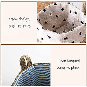 HYDDNice 9PCS Wall Hanging Storage Bags Mini Cotton Linen Storage Basket Foldable Organizer Box Decorative Hanging Bag