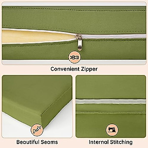 Millsilo Custom Bench Cushions for Outdoor Indoor, Personalized Furniture Bench Chair Cushion, Custom Window Seat Cushions, Sofa Couch Cushion, Optional Fabric, Piping and Non-Slip Bottom and Straps