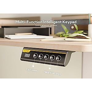 Claiks Standing Desk with Drawers, Adjustable Stand Up Electric Standing Desk Adjustable Height, Sit Stand Desk with Storage Shelf and Splice Board, 59 Inch, Natural