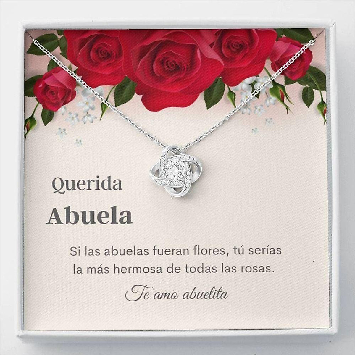 Grandmother Necklace, Abuela Necklace - Regalo Para Abuela - Best Latina Grandma - Abuelita Gift - Spanish Grandpa CLH1210018- Standard Box