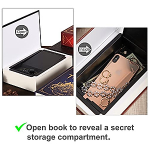 READER Book Safe Storage Box with Real Pages Key Lock Box Money Safe Book Storage Lock Boxes for Personal Items Large Capacity Diversion Safes Hold Phone,Cash