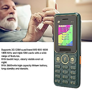 Yunseity Seniors Button Cell Phone, F11 2G GSM Unlocked Mobile Phone with SOS Button & Loud Speakers, 3600Mah Ultra Long Standby Easy to Use Cellphone with Flashlight, One Key Dialing (US
