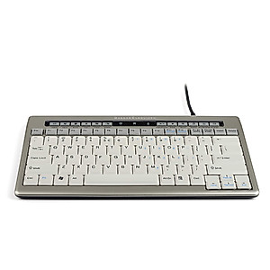 BakkerElkhuizen S-Board 840 Keyboard Ergonomic Compact, Lightweight for use with Laptop and Desktop PCs., an Integrated Numeric pad, a Larger Enter Key, and Two USB Ports.