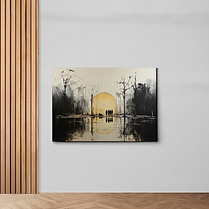 Beige and Black Abstract Prints, Wabi Sabi Wall Art, Large Square Canvas with Modern Abstract Design, Canvas, Art Decor