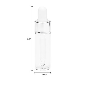 Okuna Outpost 0.17 oz Clear Glass Dropper Bottles, Pipettes, Labels, Funnels (Silver, 95 Pieces)