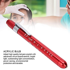 ZJchao LED Diagnostic Lamp, Professional Portable Diagnostic Lamp Clinical Pen Ophthalmic Examination Pupil Check Pen Light for Doctor Nurse(Red)