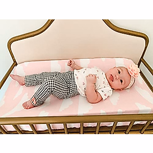 Changing Pad Cover – Premium Baby Changing Pad Covers 4 Pack – Girl Changing Pad Cover – Pure Jersey Machine Washable Pink and White Changing Table Cover – Diaper Changing Pad Cover Sheets