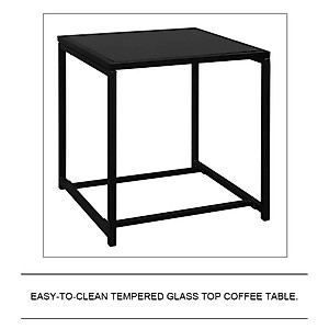 CIPACHO 3 Piece Wicker Patio Furniture Set, Patio Bistro Set with Glass Table & Cushions, Outdoor Rocking Chairs, Rattan Conversation Set for Backyard Porch Poolside Lawn, Black