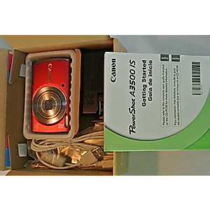 Canon PowerShot A3500 IS 16MP Digital Camera with 5x Optical Image Stabilized Zoom, 3.0-Inch LCD (Red)