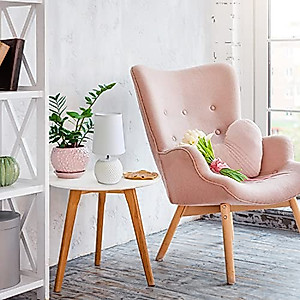 Simple Designs LT2084-WHT Mini Studded Texture Ceramic Bedside Table Lamp, White