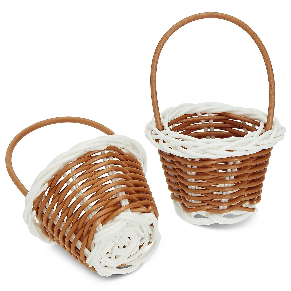 Juvale 24 Pack Mini Woven Baskets with Handles - Bulk Miniature Baskets for School Projects, Mini Wicker Baskets for Party Favors, Tiny Baskets for Crafts, Picnic - 2x3 inch