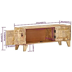 vidaXL TV Cabinet 43.3"x11.8"x15.7" Solid Wood Mango
