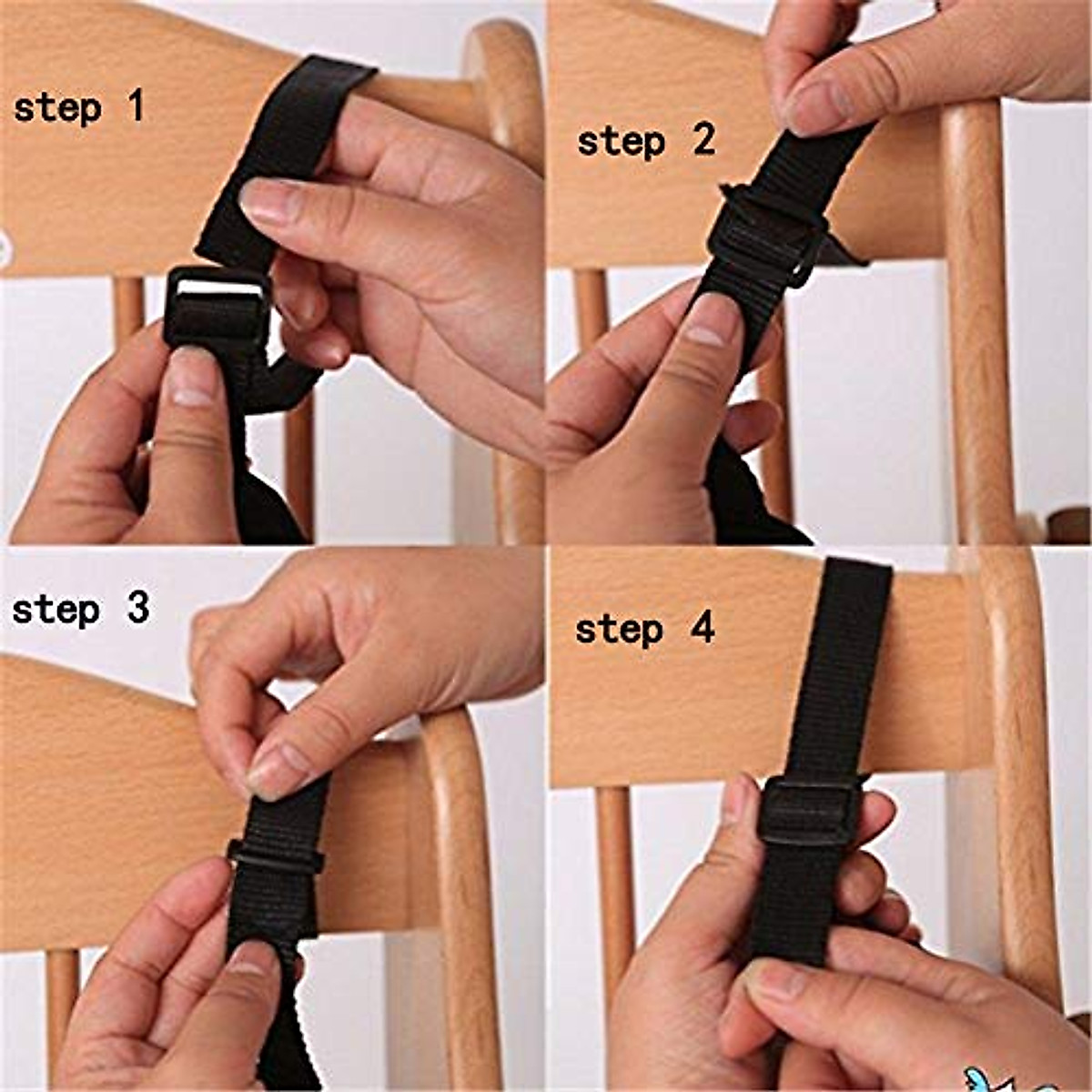 Twoworld Baby High Chair Seat Cushion Liner Mat Pad Cover and High Chair Straps (5 Point Harness) 1 Suit (Animal)