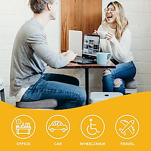 Premium Coccyx Chair Seat Pillow for Your Desk at Work, Home Office, in The Car and for Gaming - Orthopedic, Ergonomic Memory Foam Coccyx Cushion with Non-Slip Bottom (Gray)