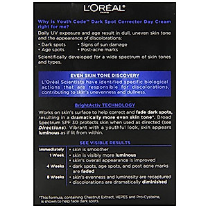 L'Oreal Paris Youth Code Dark Spot Corrector Facial Day Cream SPF 30