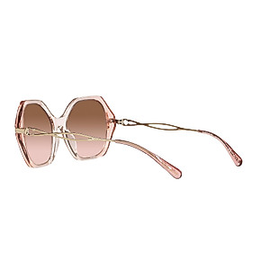 Coach HC8315 Sunglasses, Gradient Transparent Peach/Brown Rose Gradient, 57 mm