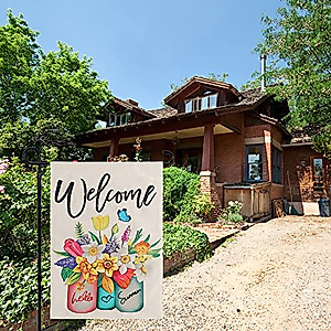 Summer Garden Flag 12.5x18 Inch Vertical Double Sided Welcome Garden Flag For Summer Decor Lemon Decorative Garden Flag For Outside Yard Lawn Outdoor Decoration (12.5X18)