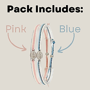 Needzo Miraculous Virgin Mary Adjustable Ribbon Bracelets, Pink and Blue Catholic Friendship Bracelets, Inspirational Gifts for Women, Pack of 12