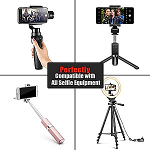 [Upgraded] Bluetooth 5.0 Remote Shutter for iPhone & Android Camera Wireless Remote Control Selfie Button for iPad iPod Tablet, HD Selfie Clicker for Photos & Videos (Black)
