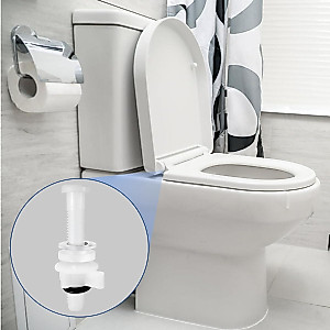 2 Pack White Universal Toilet Seat Screws, Toilet Seat Bolts Replacement Kit, with Nut and Washer, for Top Mounted Toilet Seat Hinges