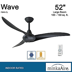 Minka-Aire F843-CL Wave 52 Inch 3 Blade Ceiling Fan in Coal Finish