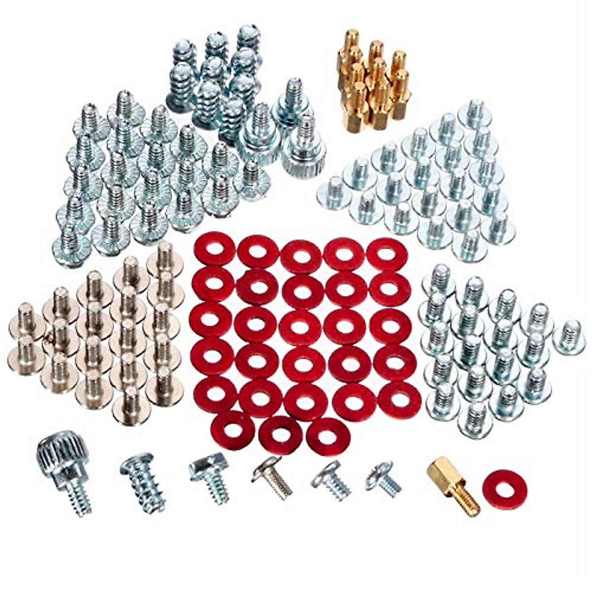 Screw 134pcs 8 Kinds Computer PC Repair Case Power Motherboard Riser Fiber Screw Washer Tool Kits
