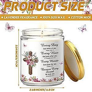 Christian Gifts for Women Lavender Scented Candle Inspirational Gifts for Women Soy Wax Candle for Home Religious Candles Birthday Candle Gifts for Women Friends Sister Teachers Coworkers
