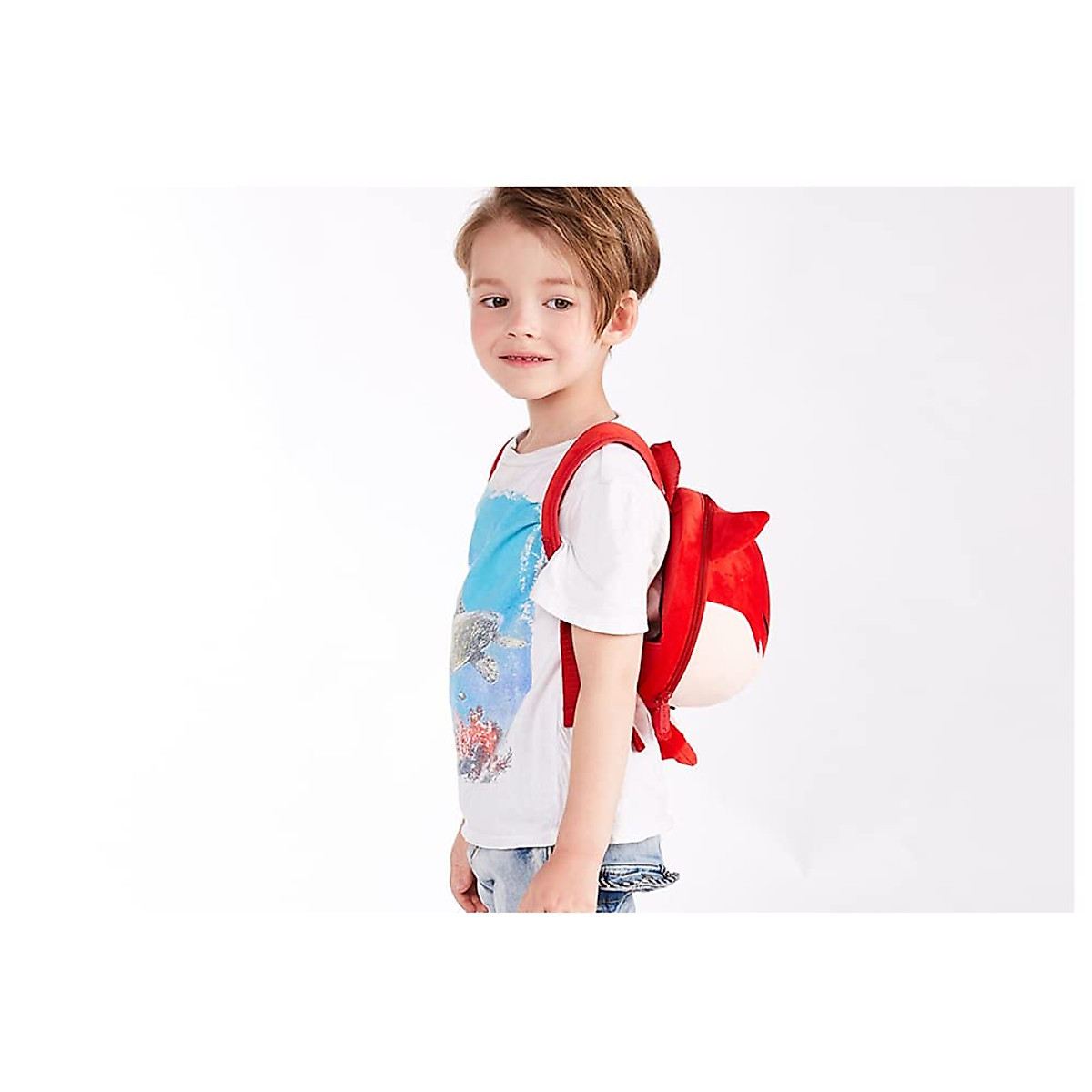 Kids happy Animal Backpack Leash for Toddlers,Baby Harness Backpack for Kids,Child Backpack Walking Leash,Plush Backpack Harness,Cute Backpack Leash,Toddler Tether Backpack (Fox)