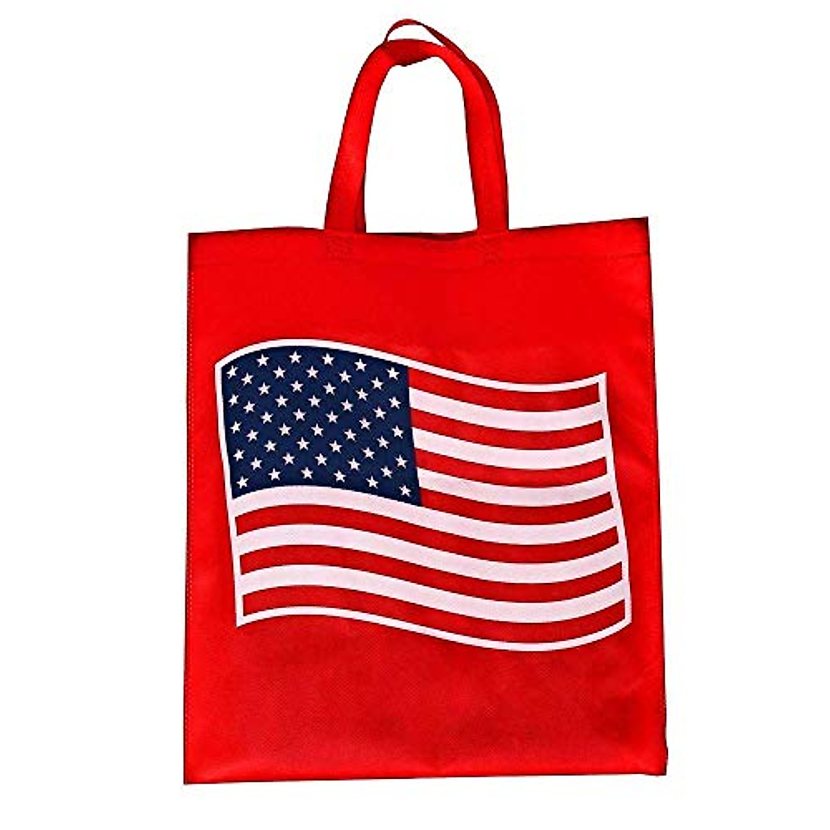 Bulk 24 Pack Patriotic Flag Reuseable Shopping Bag Tote Asst
