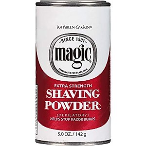 SoftSheen-Carson Magic Razorless Shaving for Men, Magic Extra Strength Shaving Powder, for Coarse Textured Beards, formulated for Black Men, Depilatory, Helps Stop Razor Bumps, 5 oz