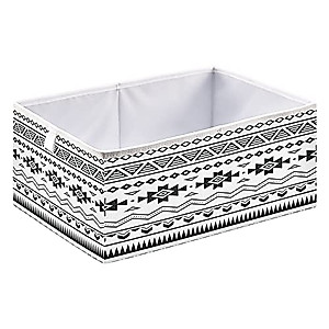 Kigai Cube Storage Bin Tribal Aztec Navajo Black Foldable Storage Basket Toy Storage Box for Home Organizing Shelf Closet Bins, 11 x 11 x 11-Inch