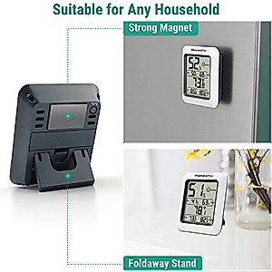 ThermoPro TP50 2 Pieces Digital Hygrometer Indoor Thermometer Room Thermometer and Humidity Gauge with Temperature Humidity Monitor