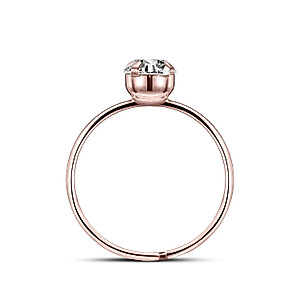 Topoox 60 Pack Rose Gold Diamond Engagement Rings for Bridal Shower Party Game Wedding Table Decorations