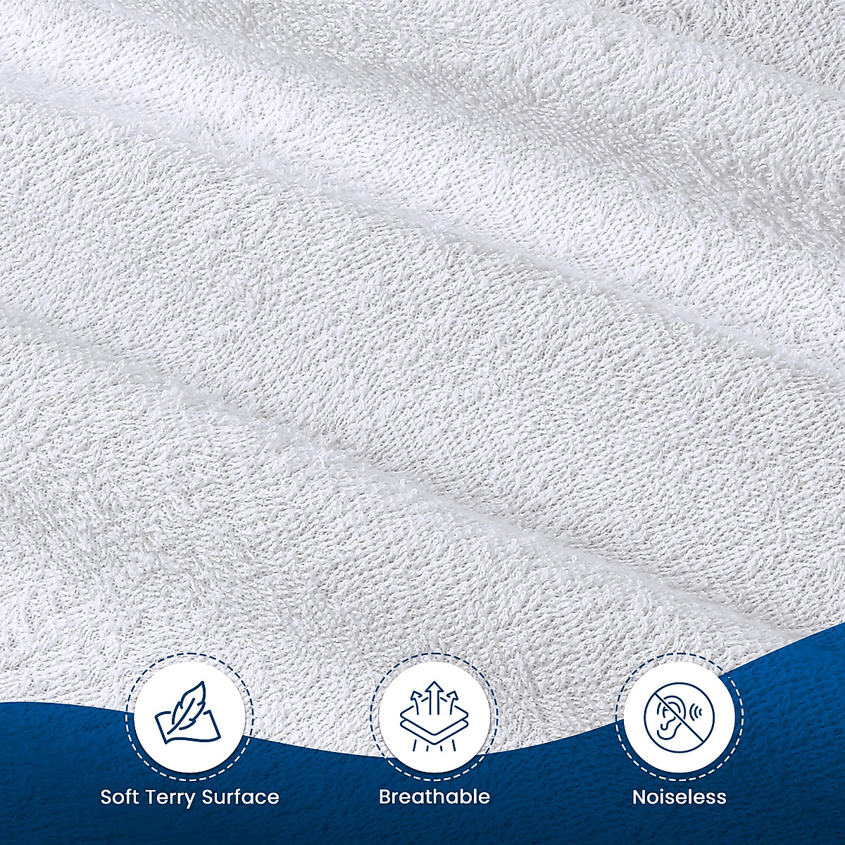 Utopia Bedding Premium Waterproof Terry Mattress Protector Twin 200 GSM, Mattress Cover, Breathable, Fitted Style with Stretchable Pockets (White)