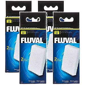 (4 Pack) Fluval U2 Underwater Filter Foam Pads, 2 Pads each