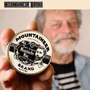 Mountaineer Brand Unscented Mustache Wax | Strong and Extra Firm Hold | All Natural Ingredients with Beeswax | Grooming Beard Moustache Wax For Men | Made in USA | 2oz