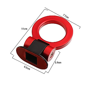 idain Universal Ring Track Racing Style Decorative Trailer Tow Hook for Any Car SUV Truck Not Functional- ONLY for Decoration(Red)