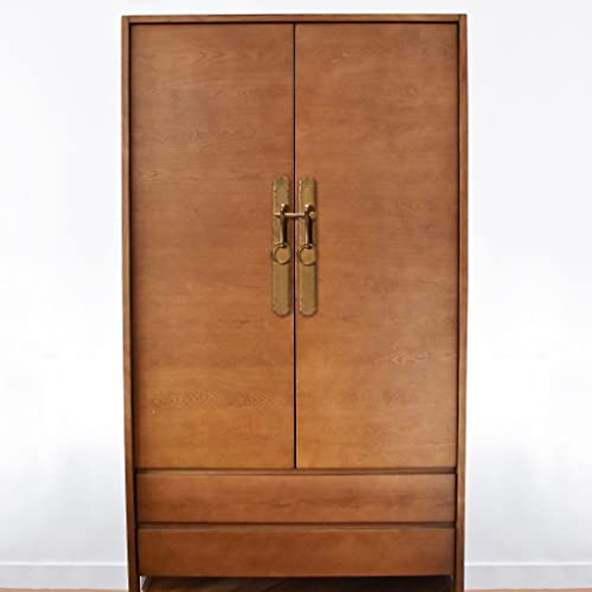 Hardware Philosophy Double Stitch Brass Cabinet Strip Hardware Backplate Pulls Set 16"