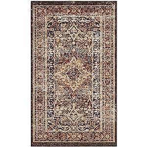 SAFAVIEH Bijar Collection Accent Rug - 3' x 5', Brown & Rust, Traditional Oriental Distressed Design, Non-Shedding & Easy Care, Ideal for High Traffic Areas in Entryway, Living Room, Bedroom (BIJ652D)