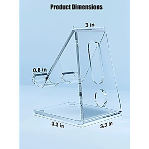 FUCDTEF Acrylic Cell Phone Stand for Desk, Clear Cell Phone Holder, Desktop Mobile Stand Compatible with iPhone 12 13 14 Pro Max, Samsung Galaxy