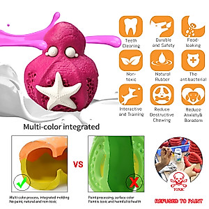 ROYAL PETS USA Indestructible, Durable & Tough Octopus Dog Chew Toy for Aggressive Chewers. Slow Treat Dispensing Interactive Toys for Small, Medium & Large Breed with 100% Natural Rubber & Flavor.