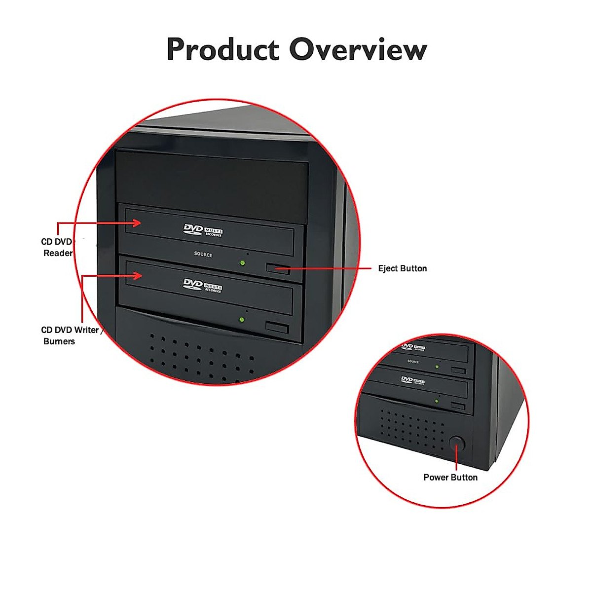 PlexCopier AutoDupe Easy to USE STANDALONE 24X 1 to 1 CD DVD Burner Writer Drive Duplicator Tower
